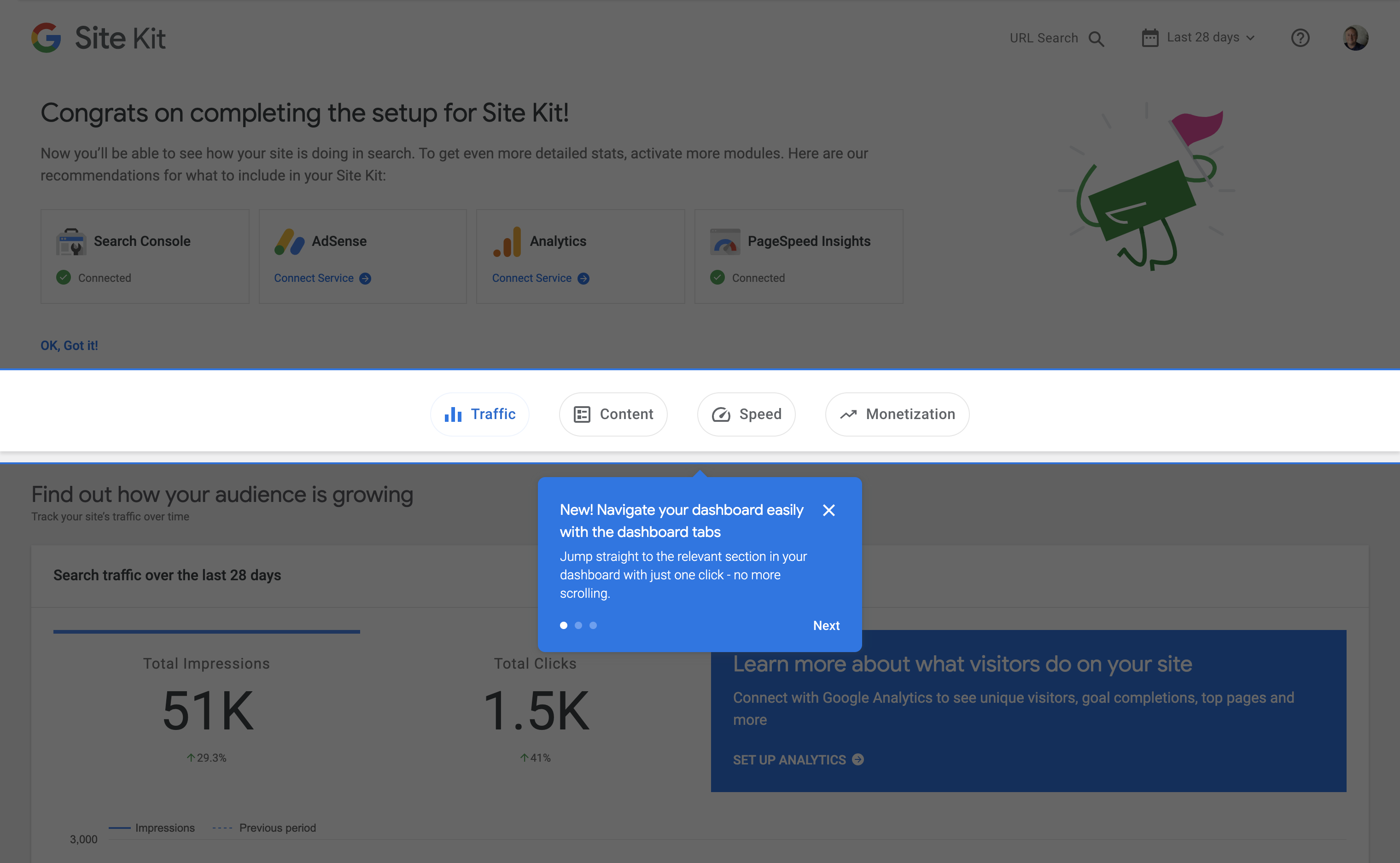 Introduce dashboard tour tooltips · Issue #3947 · google/site-kit-wp · GitHub