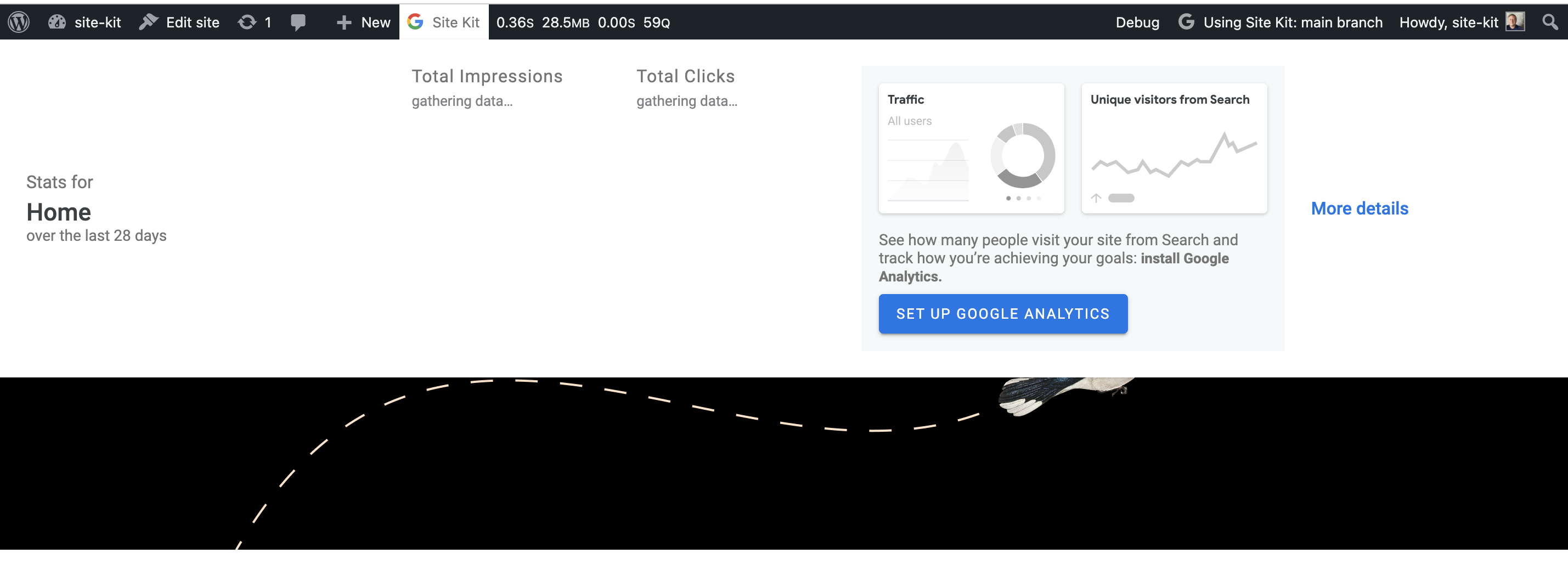 Incorrect Analytics CTA layout on Site Kit admin bar in gathering state ...