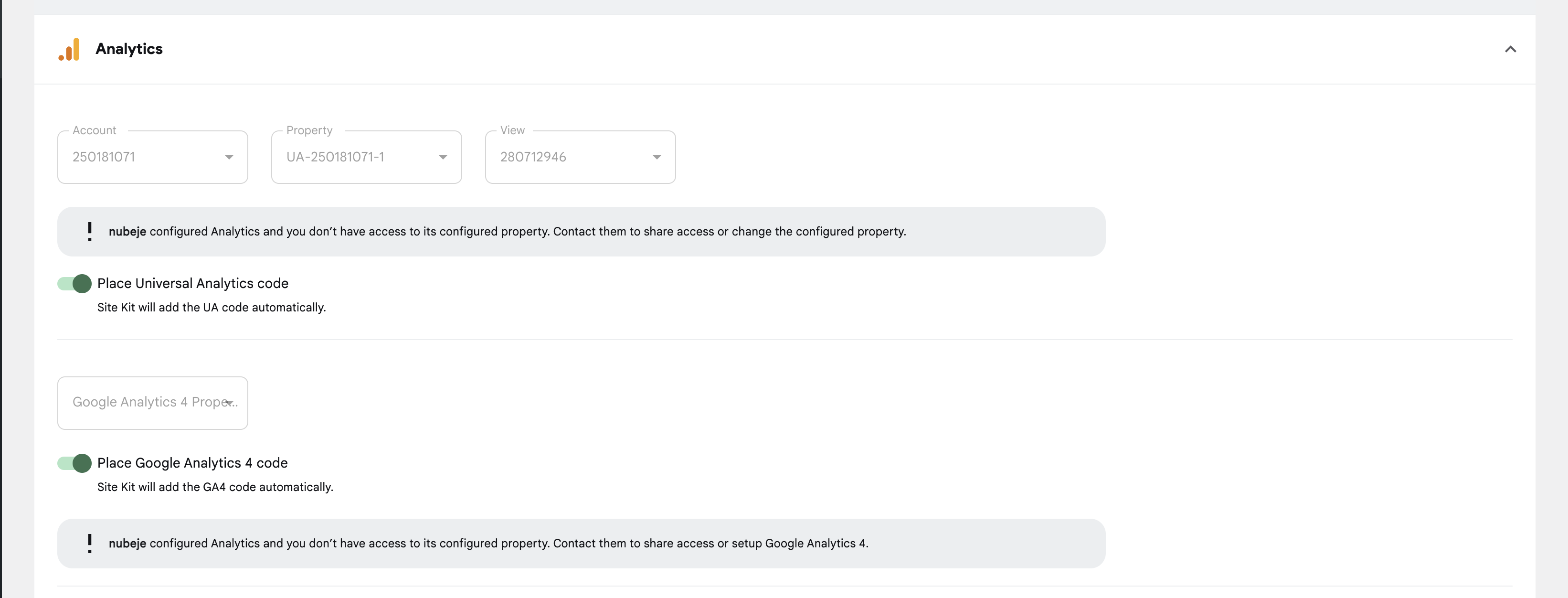 Improve placement of Notices which prevents users from editing Analytics settings · Issue #6224 ...
