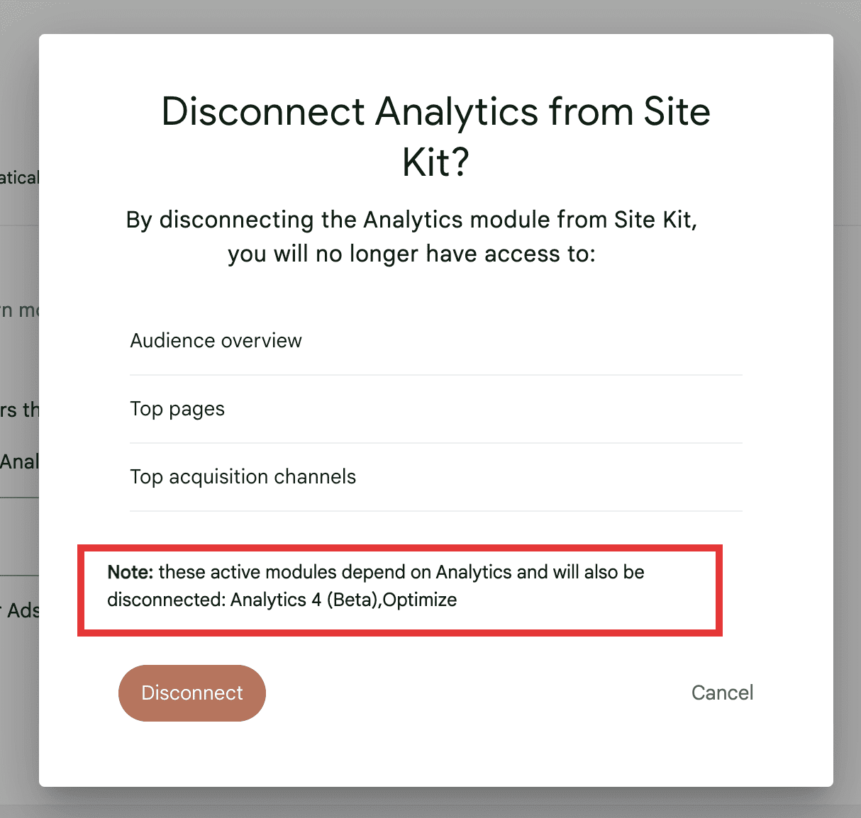 Change text when disconnecting Analytics with GA4 and Optimize connected · Issue #6148 · google ...