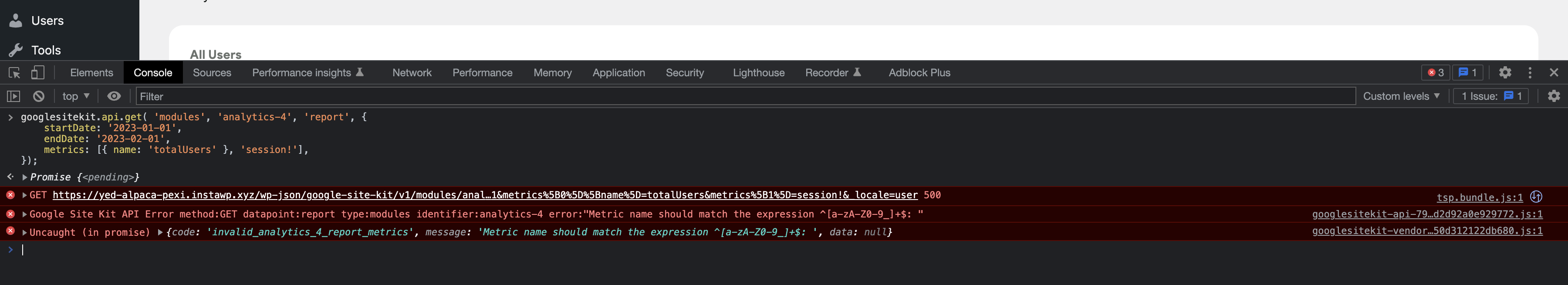 Enforce the GA4 metric name regular expression in our report argument validation. · Issue #6615 ...