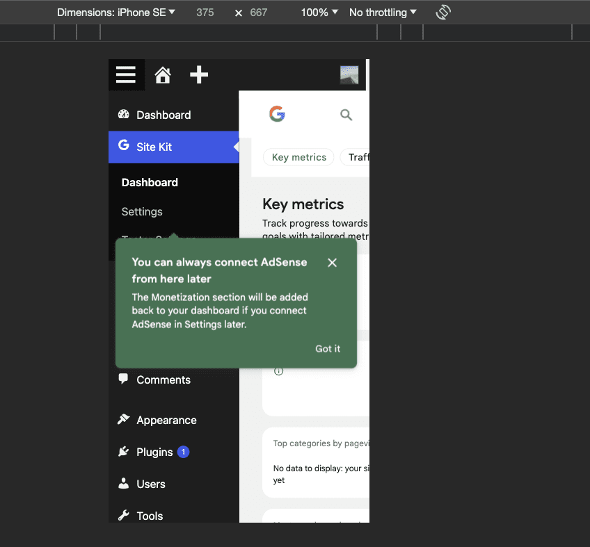 Admin menu tooltip does not work properly on mobile as of WP 6.4 · Issue #7738 · google/site-kit ...