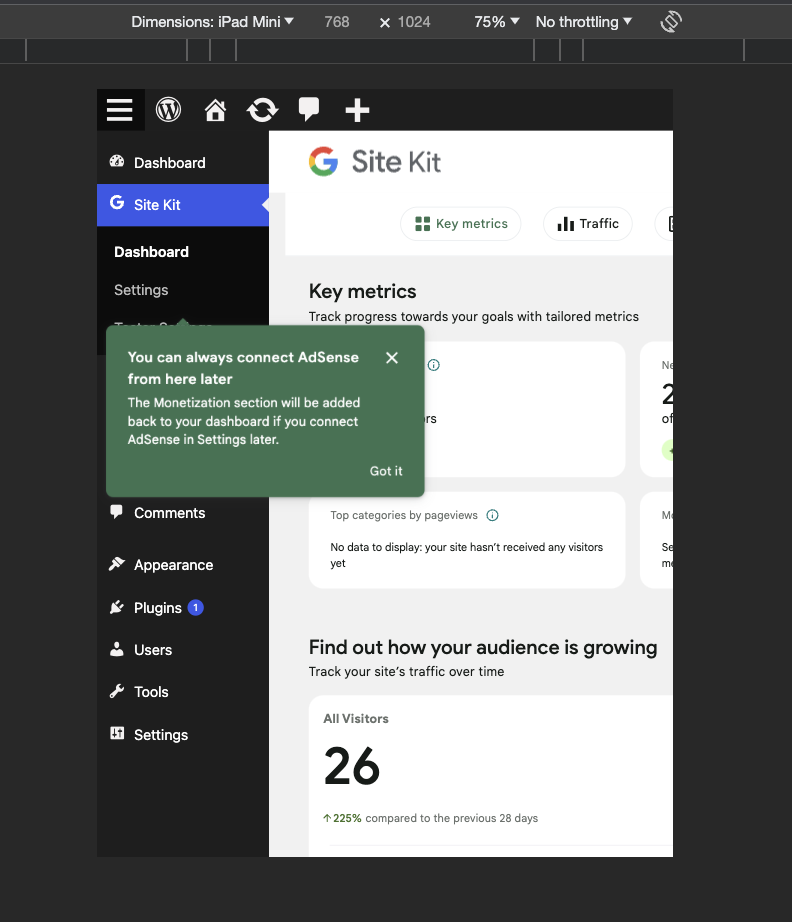 Admin menu tooltip does not work properly on mobile as of WP 6.4 · Issue #7738 · google/site-kit ...