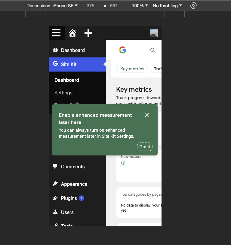 Admin menu tooltip does not work properly on mobile as of WP 6.4 · Issue #7738 · google/site-kit ...