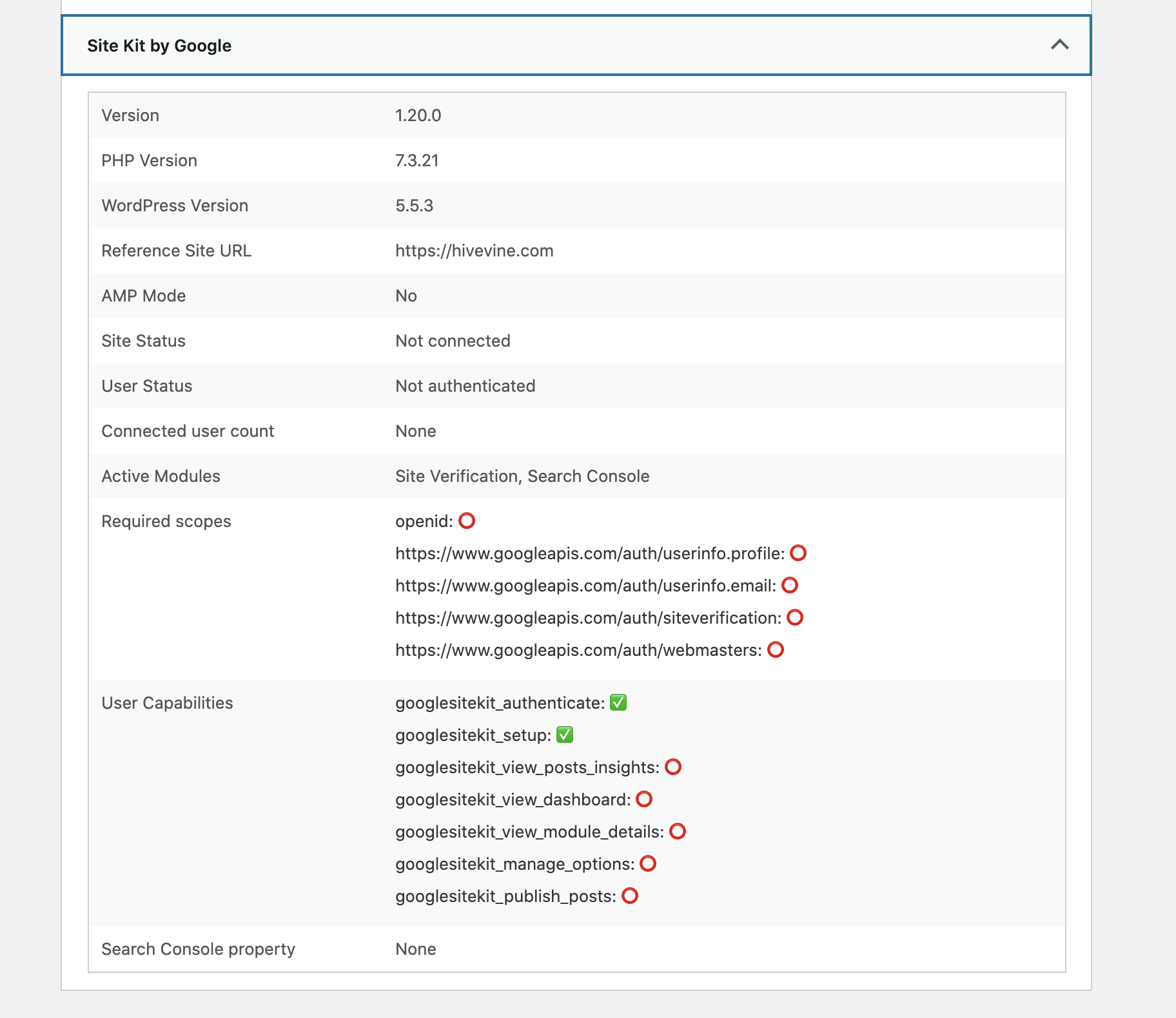 Add user's Site Kit capabilities to Site Health report. · Issue #2314 ...