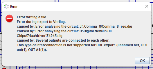 Error when exporting 74LS245 to Verilog · Issue #1124 · hneemann/Digital · GitHub