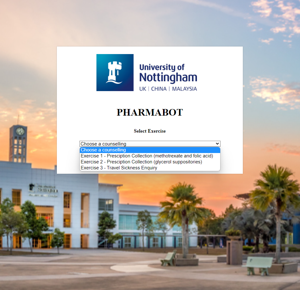 GitHub - hcyja1/Pharmabot: Counselling chatbot used for student practitioners to train ...