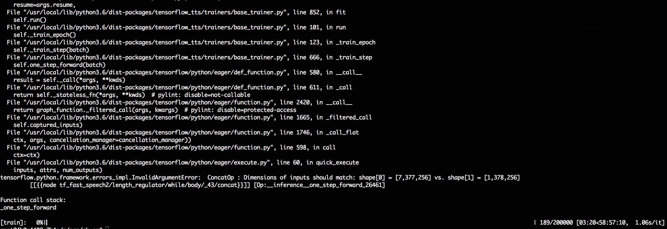 When training Fastspeech2 , got Error · Issue #643 · TensorSpeech/TensorFlowTTS · GitHub
