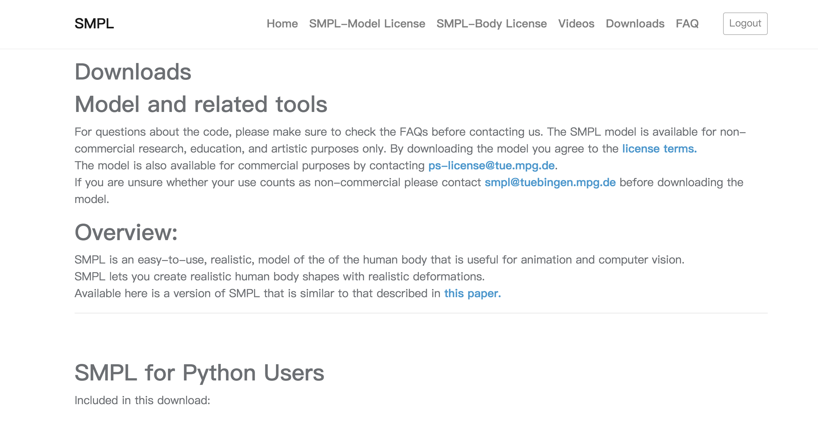 can't find SMPL download link · Issue #26 · google/aistplusplus_api · GitHub