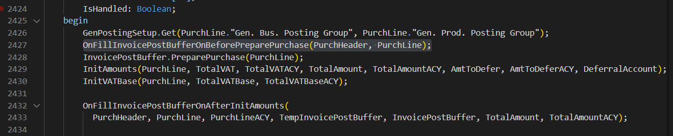 [Event Request] Codeunit 90 Purch.-Post - OnFillInvoicePostBufferOnBeforePreparePurchase · Issue ...