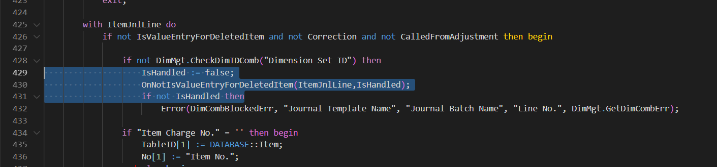 [Event Request] Codeunit 21 Item Jnl.-Check Line - OnNotIsValueEntryForDeletedItem · Issue ...
