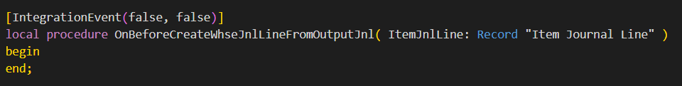 [Event Request] Codeunit 22 Item Jnl.-Post Line - OnBeforeCreateWhseJnlLineFromOutputJnl · Issue ...