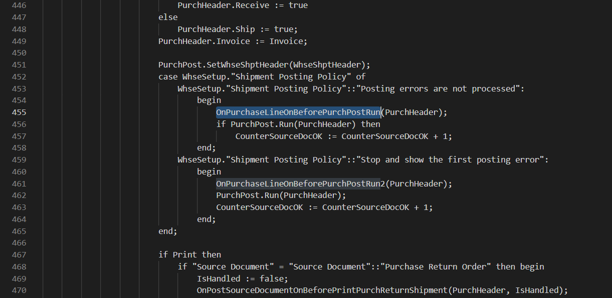 [Event Request] Codeunit 5763 Whse.-Post Shipment - OnPurchaseLineOnBeforePurchPostRun ...