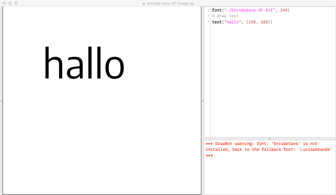 Errors on a text() method when I try to use a specific variable font ...