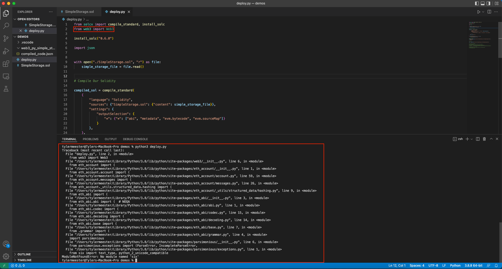Lesson 4 - Problem Importing Web3 · Issue #1441 · smartcontractkit/full-blockchain-solidity ...