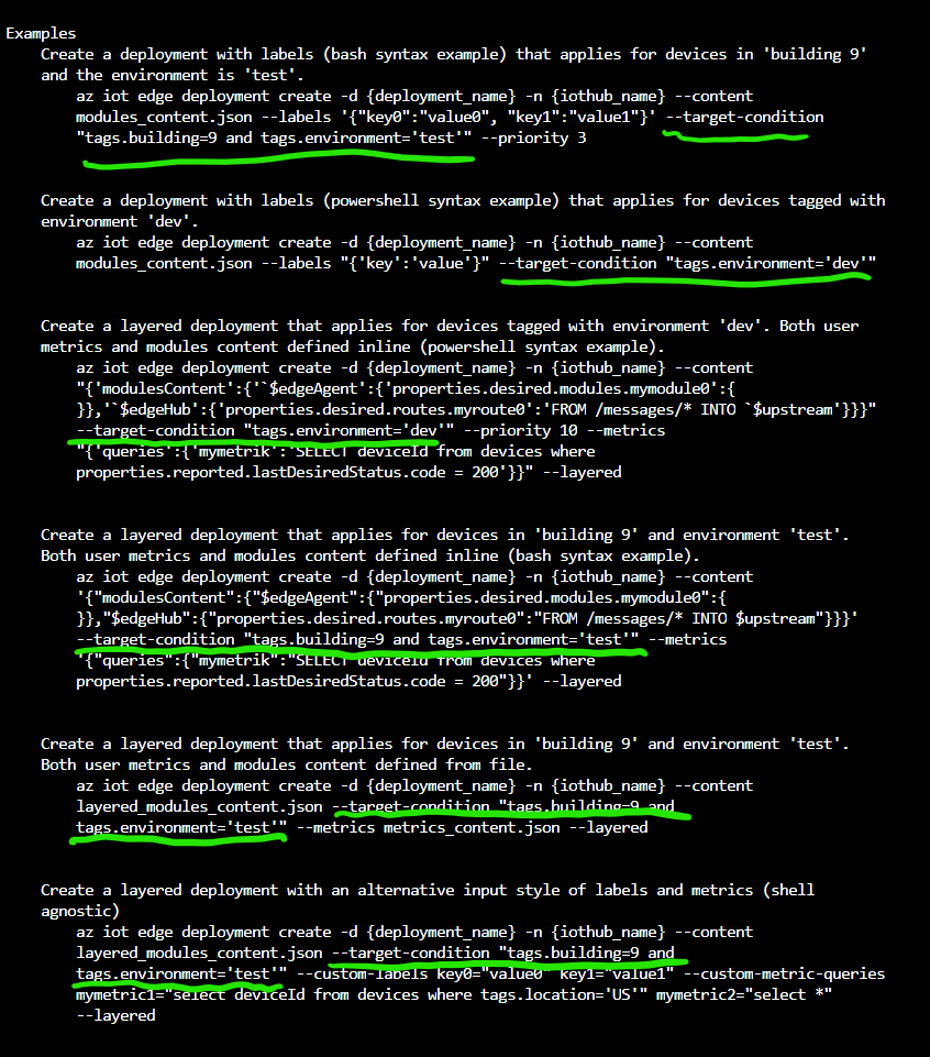 Improve Az Iot Edge Deployment Create Help Text · Issue 25752 · Azureazure Cli · Github
