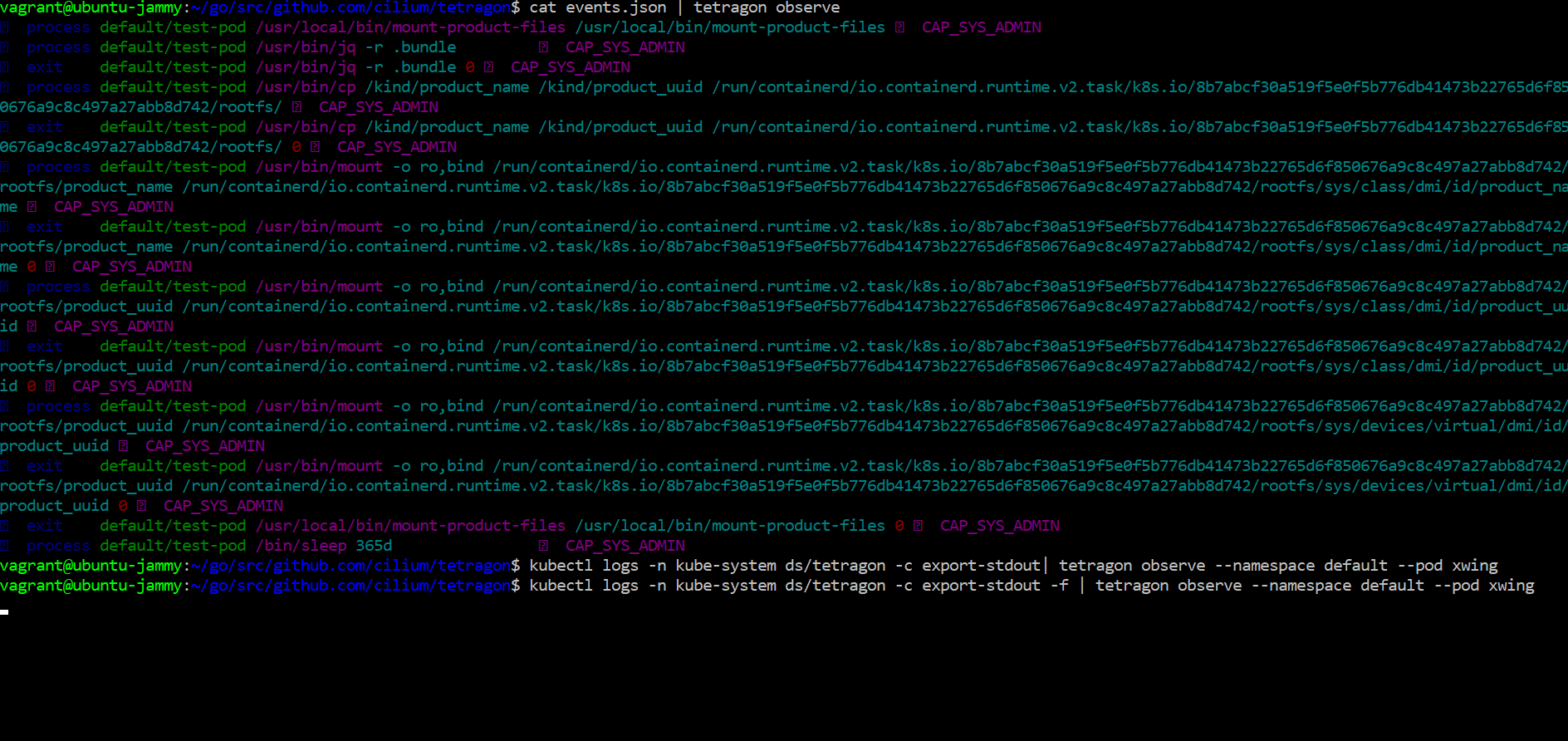 Tetragon not showing logs of events happening in pods · Issue #438 ...