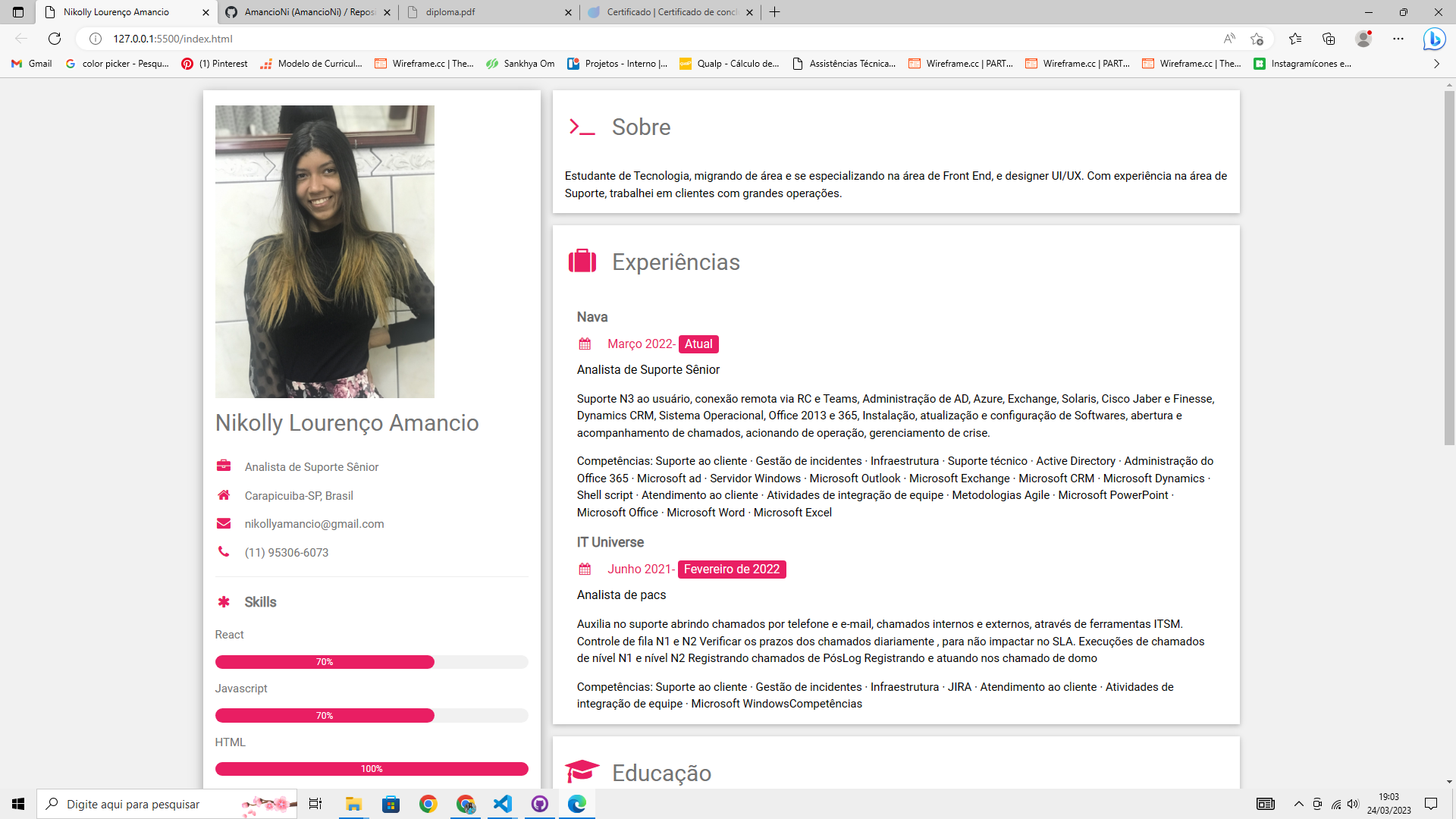 GitHub - AmancioNi/Curriculo-Online