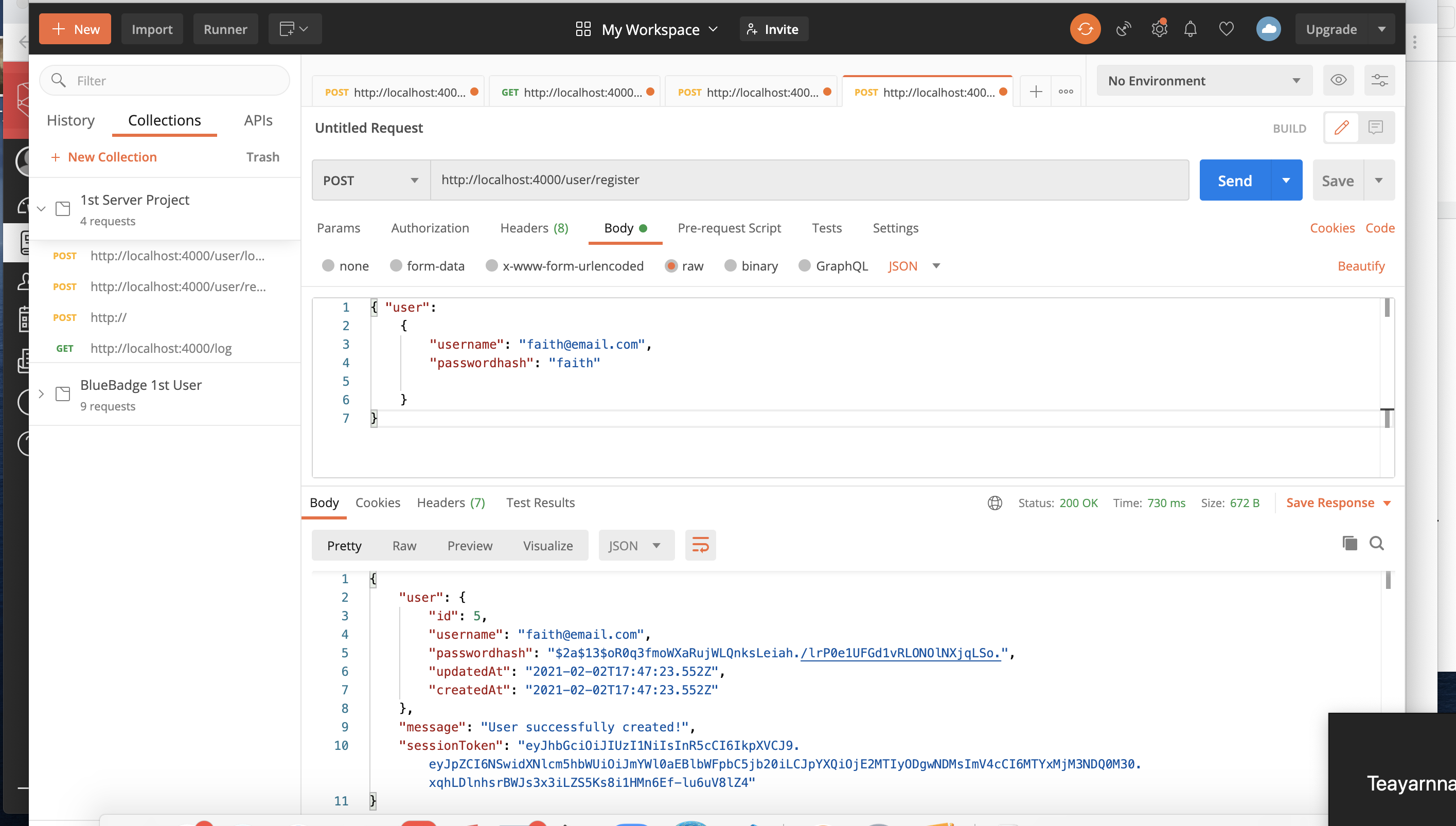 GitHub - teaywilliams/workoutlogserver