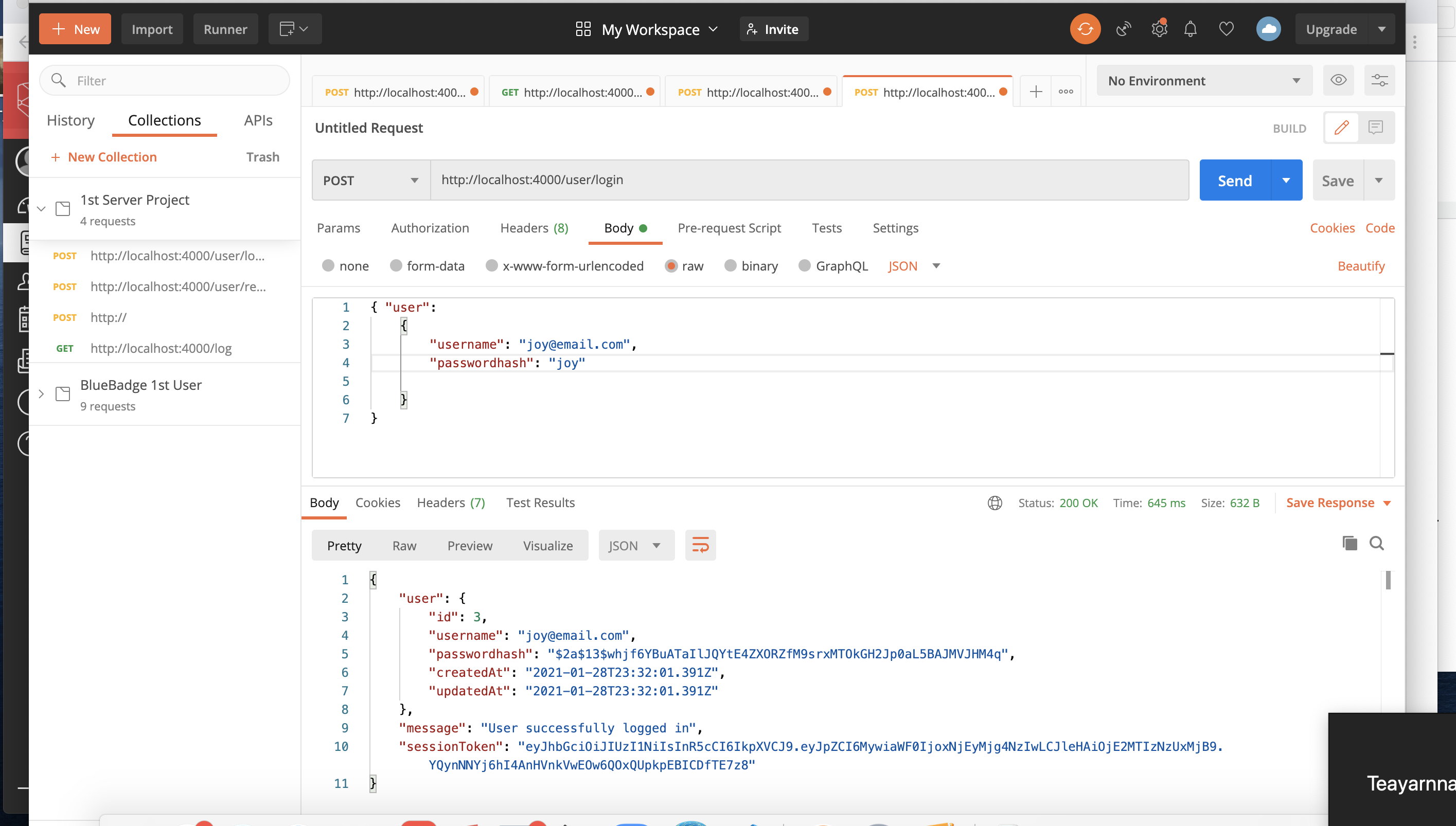 GitHub - teaywilliams/workoutlogserver