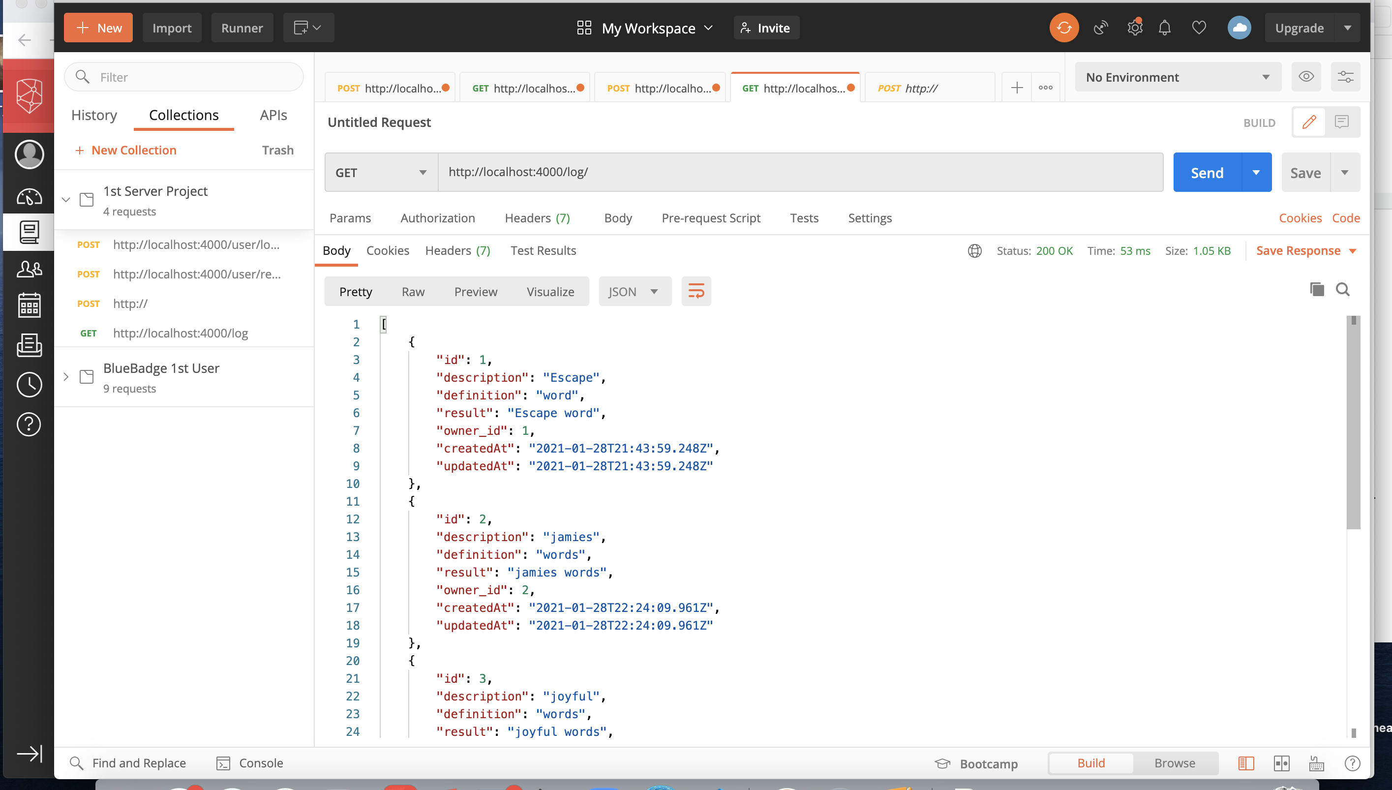 GitHub - teaywilliams/workoutlogserver