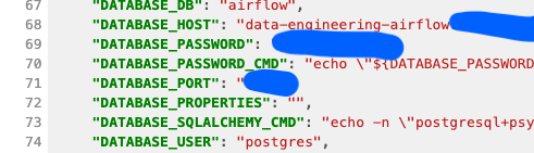 Remove env variable - DATABASE_PASSWORD · Issue #421 · airflow-helm/charts · GitHub