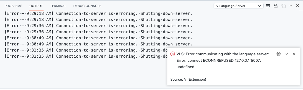 Failed To Start Vls Stderr Is Undefined · Issue 336 · Vlang Vscode Vlang · Github
