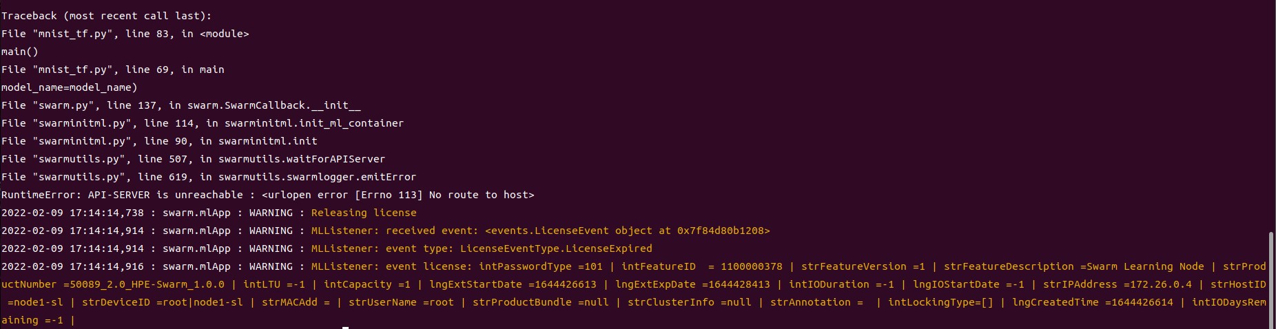 mnist example cannot running properly · Issue #85 · HewlettPackard/swarm-learning · GitHub