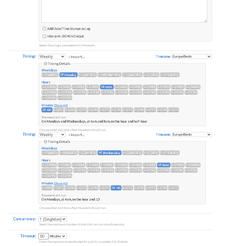 feature request - define multiple timings? · Issue #371 · jhuckaby/Cronicle · GitHub