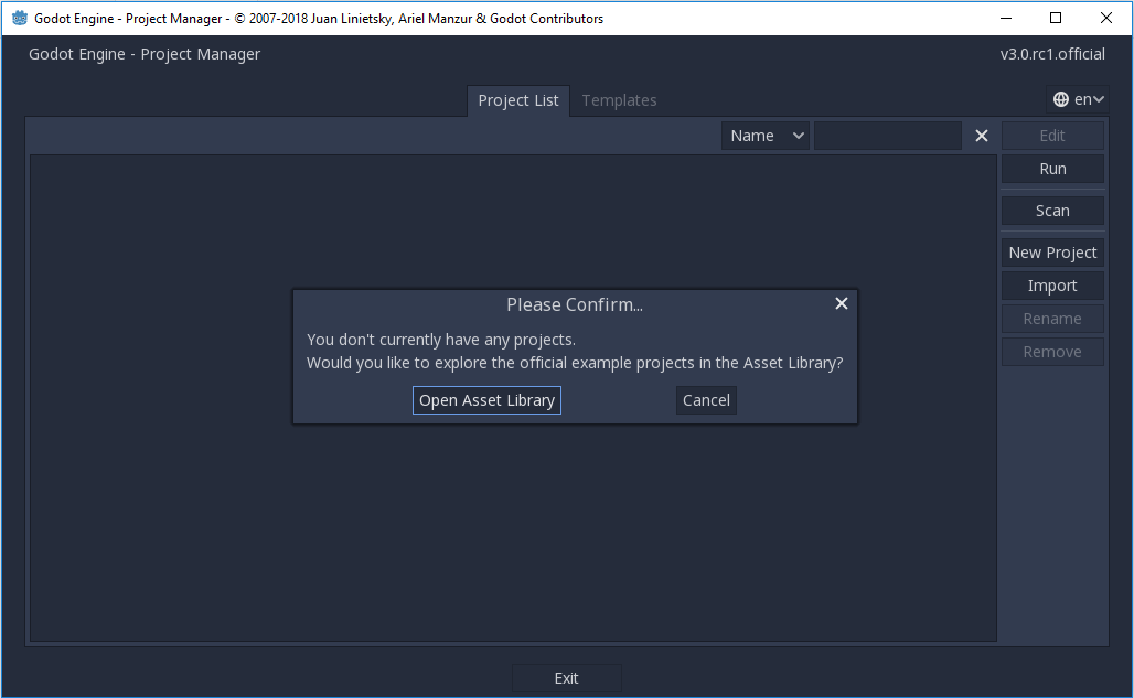 Asset Library when no project in Project Manager · Issue #15720 ...