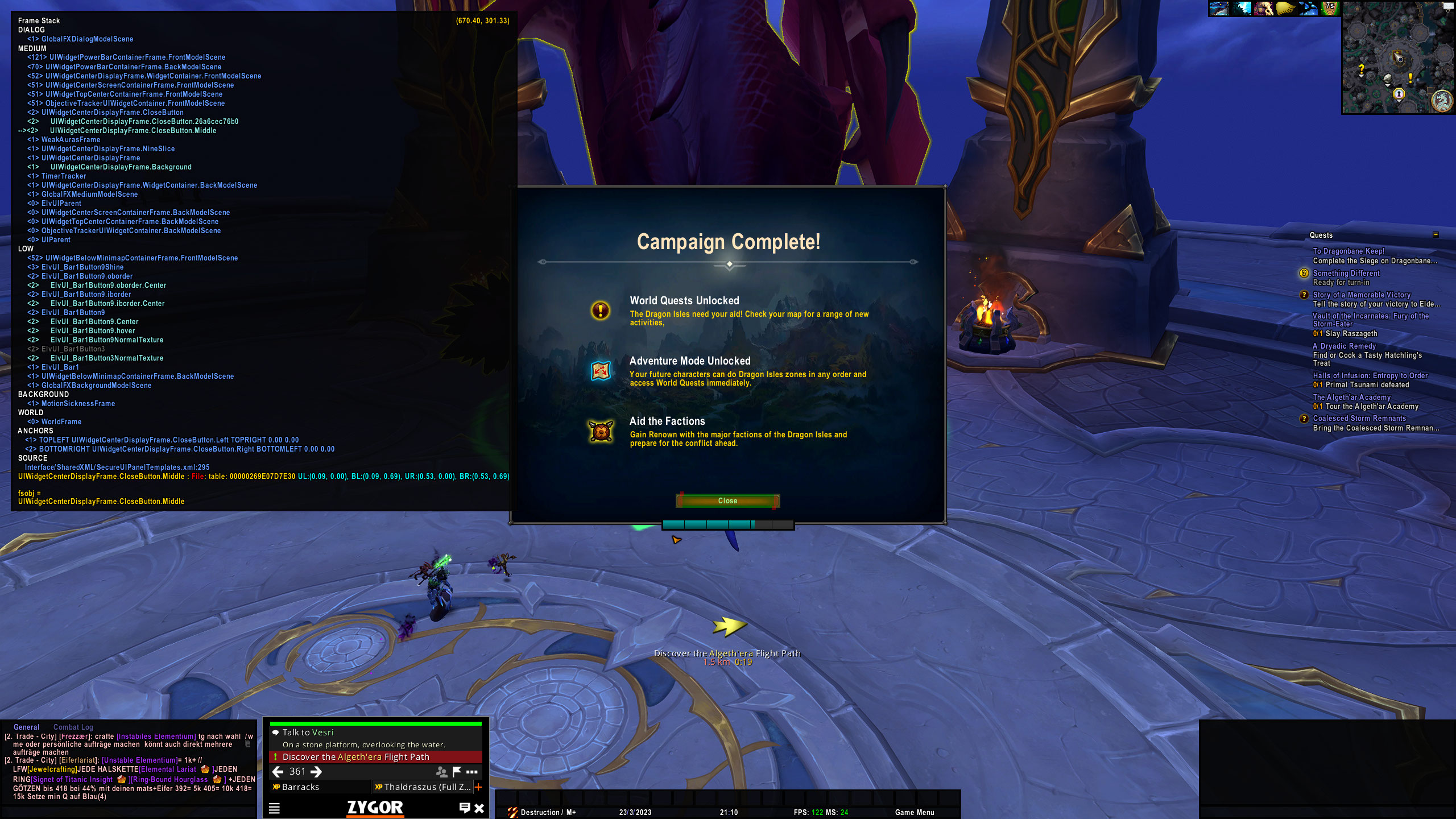 Unskinned Campaign complete Frame · Issue #926 · tukui-org/ElvUI · GitHub