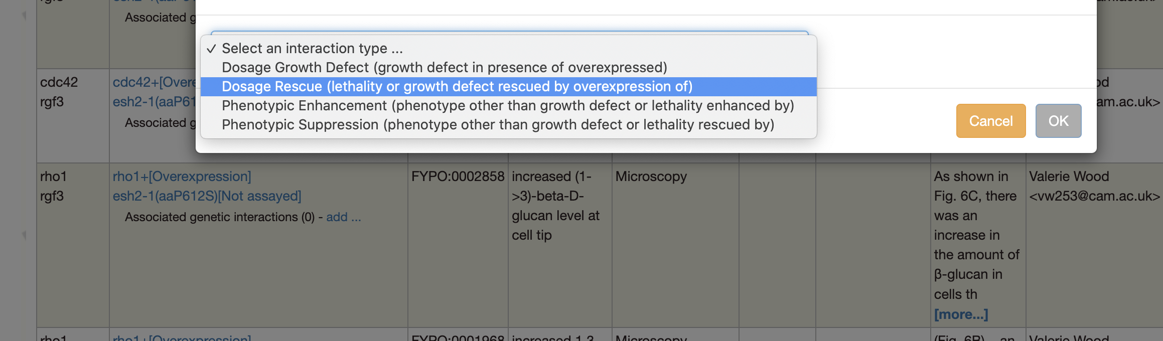GI: restriction for phenotypic enhancement · Issue #2617 · pombase/canto · GitHub