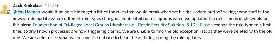 [Security Solution] Prebuilt rule's exceptions are lost when the rule is upgraded to a new ...