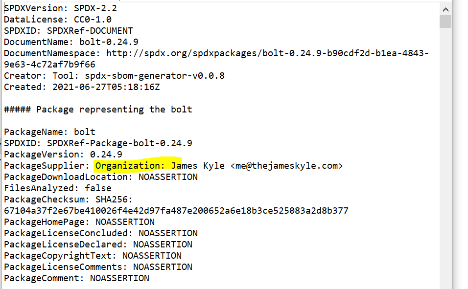 PackageSupplier values is not consistent across all SPDX files for all ...
