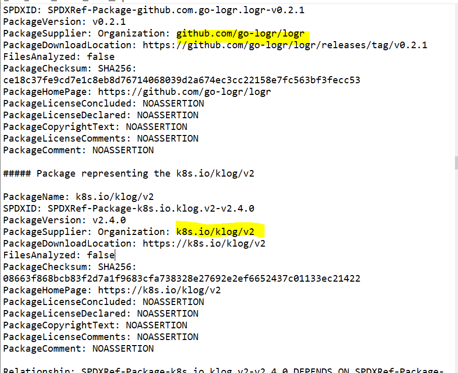Go Complete Repository Url Is Displayed Instead Of Organization Name For Packagesupplier