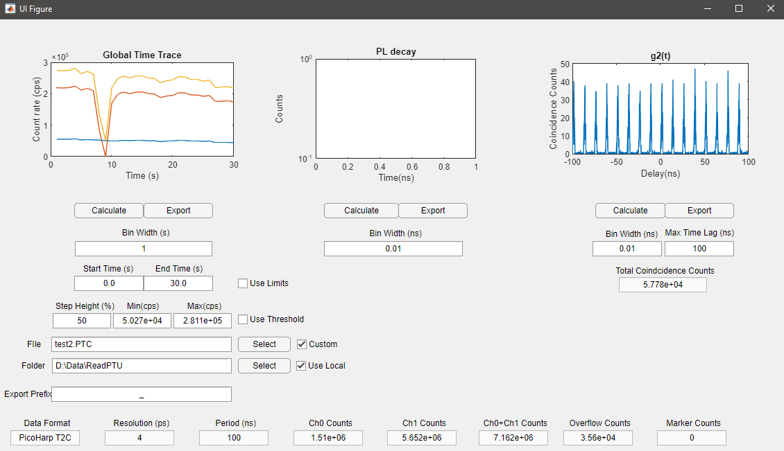 GitHub - yurzak/read-plot_tttr: Matlab GUI program for reading PicoQuant Time Tagged File Format ...