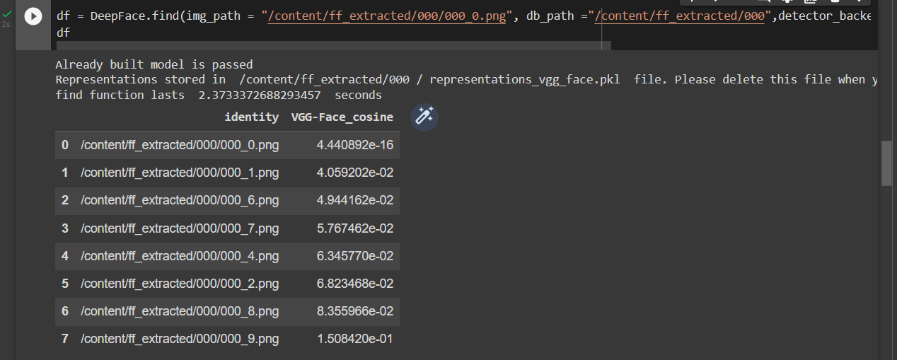 Stuck with DeepFace.find() · Issue #531 · serengil/deepface · GitHub