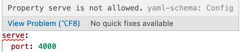 Property serve is not allowed. yaml-schema: Config · Issue #1980 · ardatan/graphql-mesh · GitHub