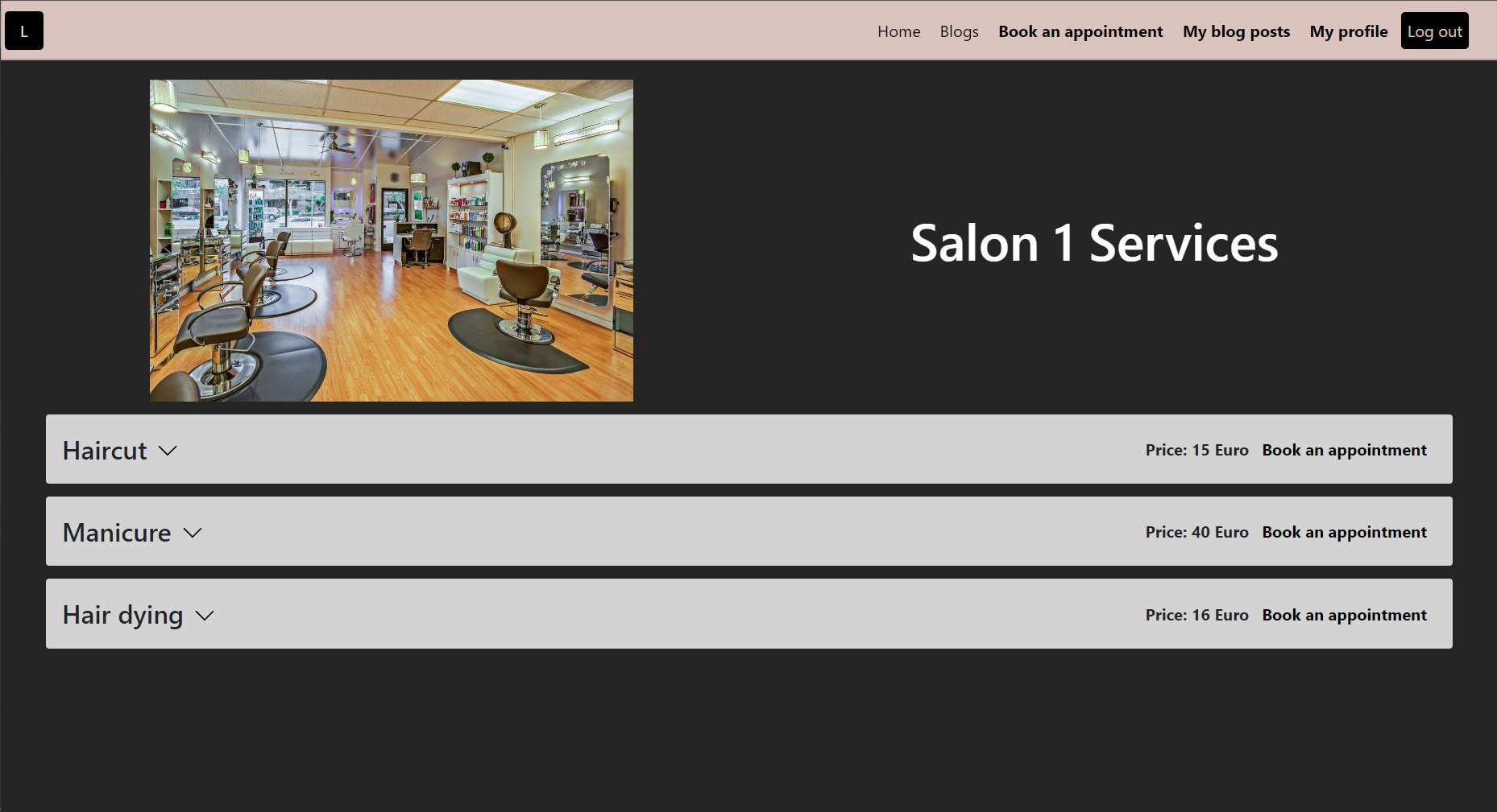 Github Gelnga Beautysalonclient