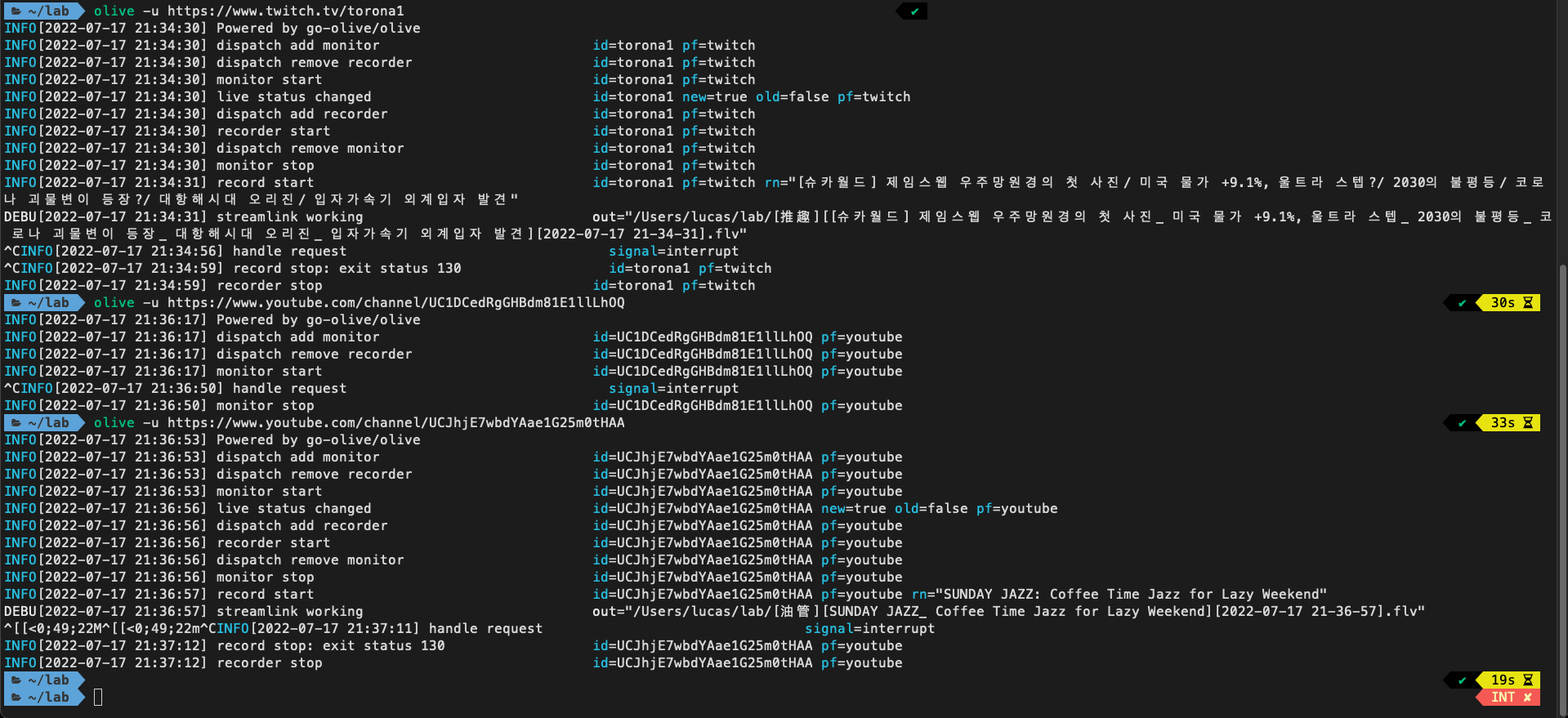 录制不了Youtube · Issue #35 · go-olive/olive · GitHub