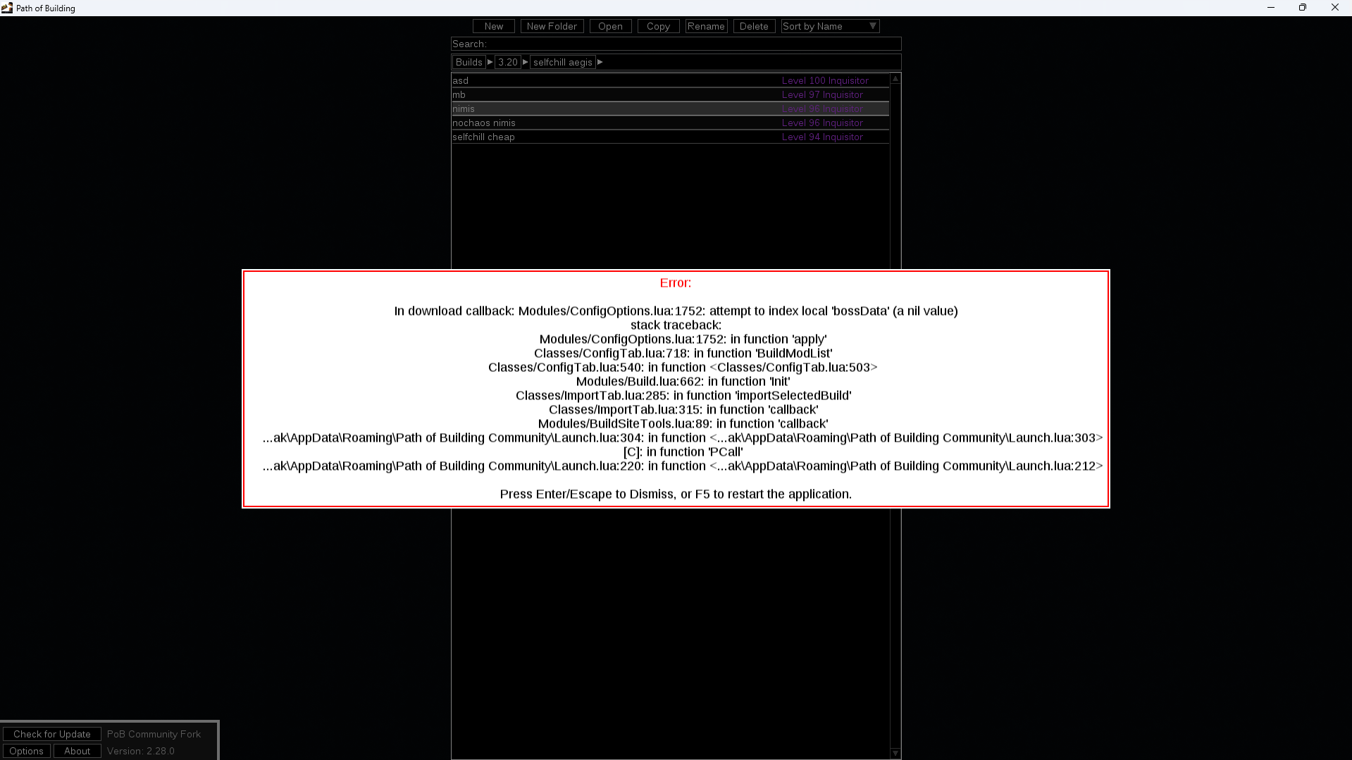 Error on 3.20 builds · Issue #6131 · PathOfBuildingCommunity/PathOfBuilding · GitHub