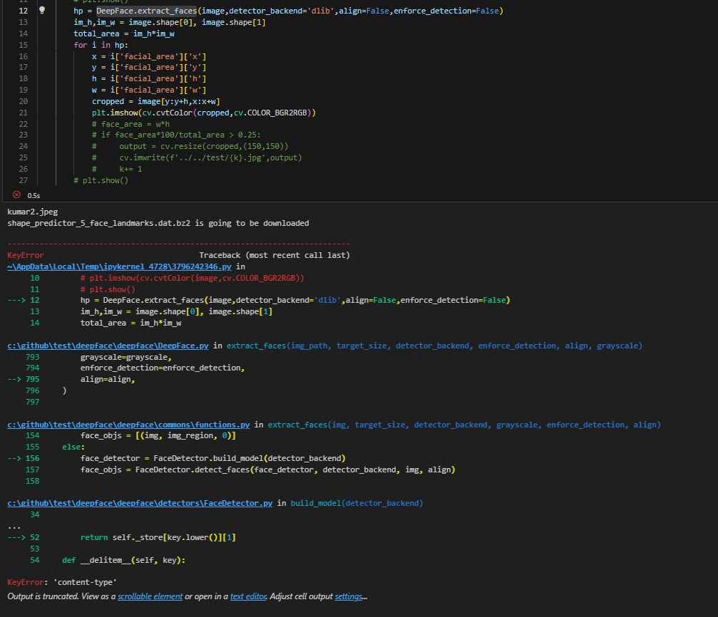 DeepFace.extract_faces is throwing an error KeyError: 'content-type' · Issue #744 · serengil ...