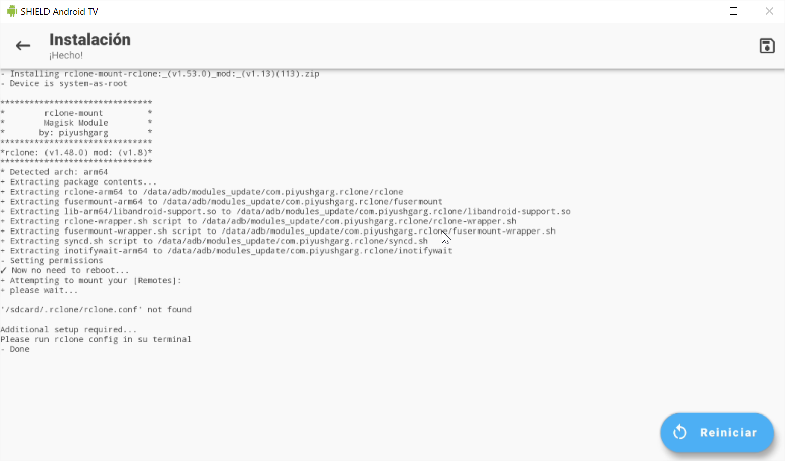 Installation failed · Issue #93 · Magisk-Modules-Repo/com.piyushgarg.rclone · GitHub