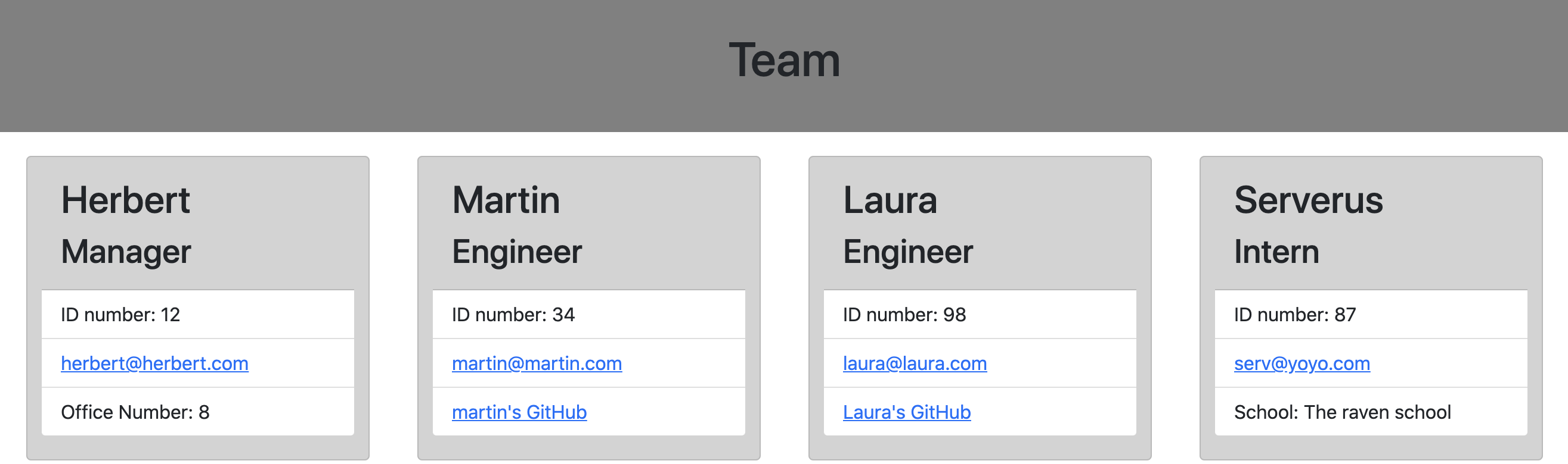 GitHub - lauraaupert/team-profile-generator