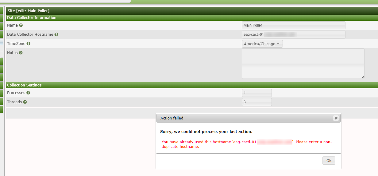 Unable to update poller details on Data Collectors page · Issue #4604 · Cacti/cacti · GitHub
