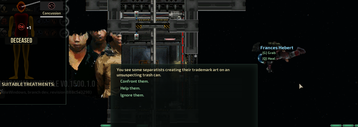 Ability to examine and trigger event while relative npc is unconscious ...