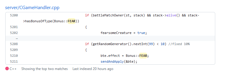 Unhardcode FEAR percent of occurence and move it to val in bonus (set 10% if not set in mod ...