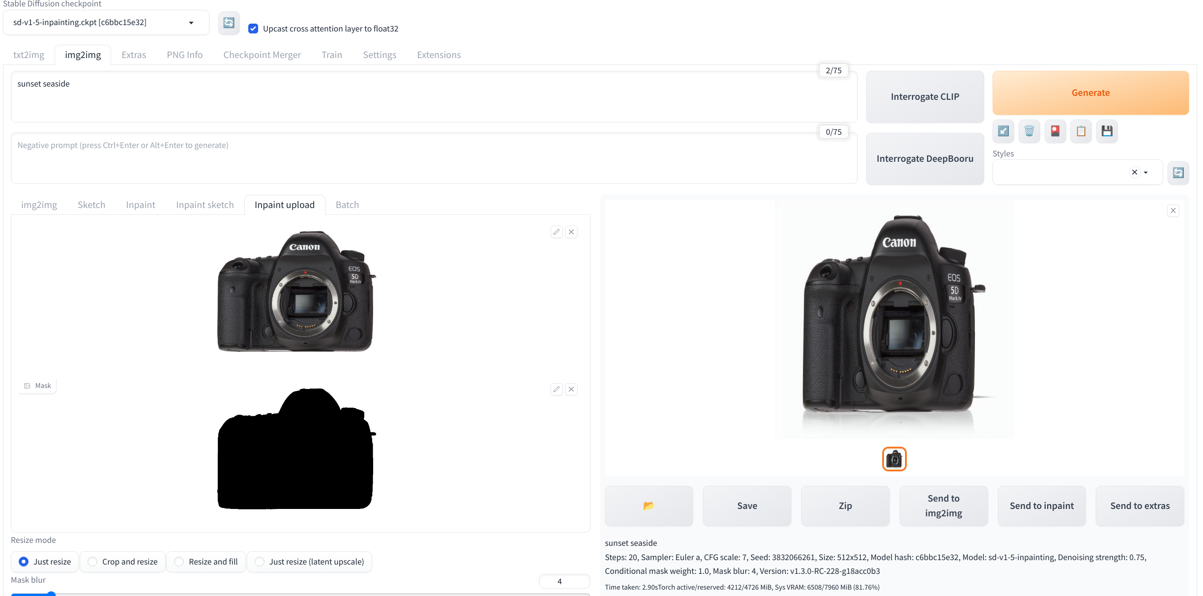 [Bug]: Inpainting gives more or less SAME result as the input image ...