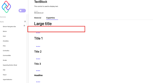 [macOS][TextBlock] The space between title and See Xaml is to large ...