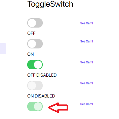 [All][ToggleSwitch] The On disabled toggle colour doesn't much design ...